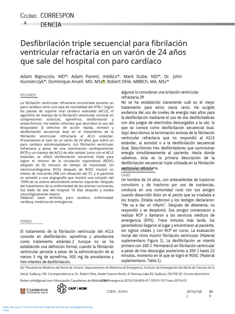 Triple Sequential Defibrillation For Refractory Ventricular ...
