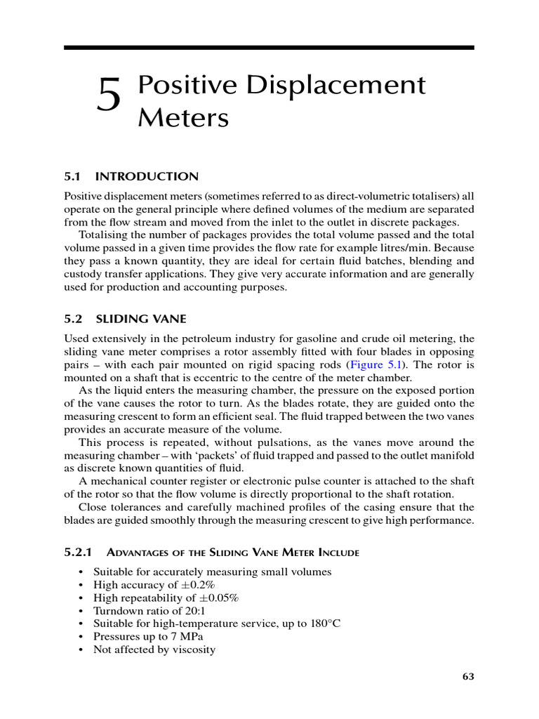 Positive Displacement Meters | PDF | Pump | Flow Measurement