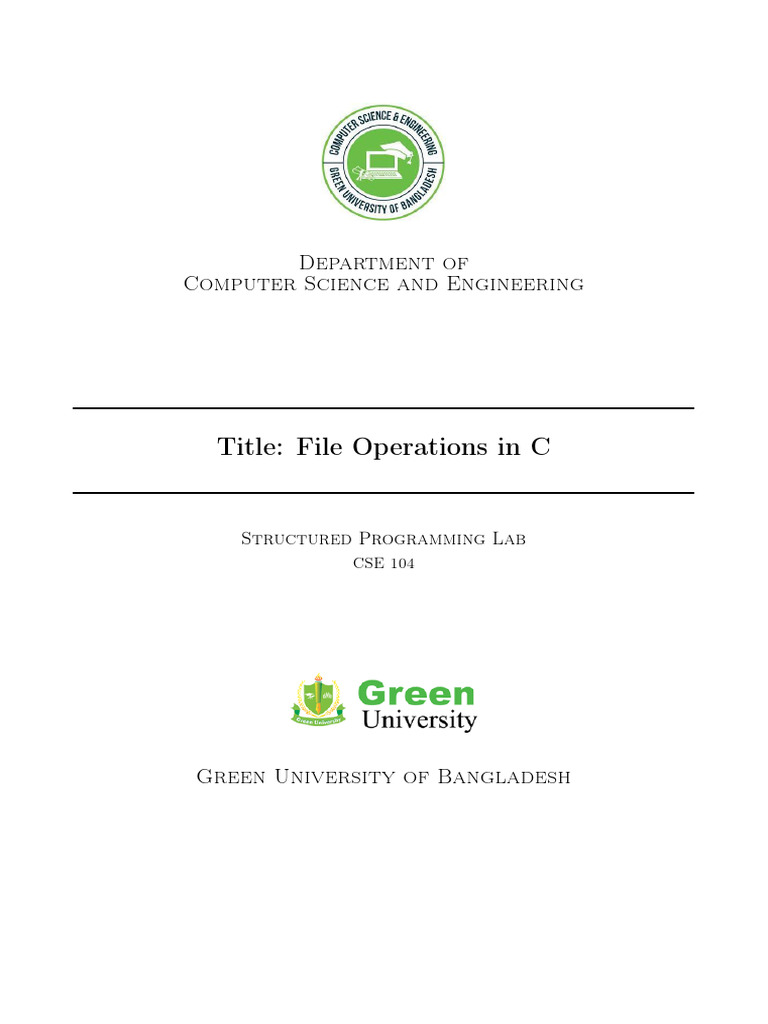 File Operations in C | Download Free PDF | Computer File | Computer Data Storage