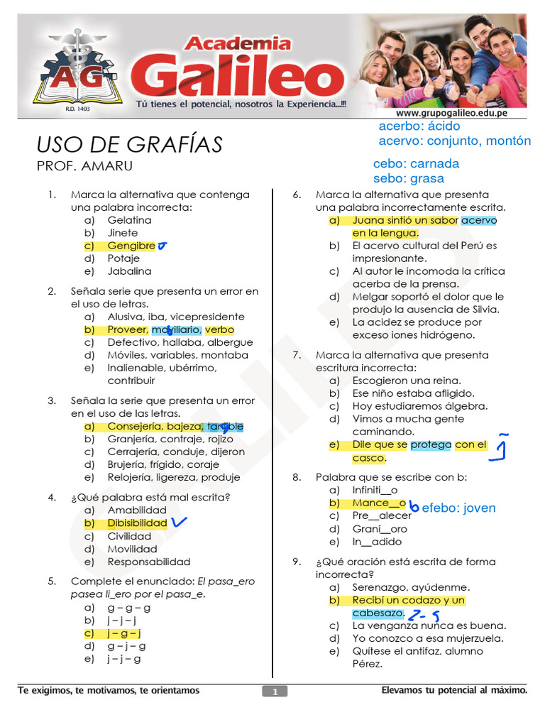 Uso de Grafías | PDF