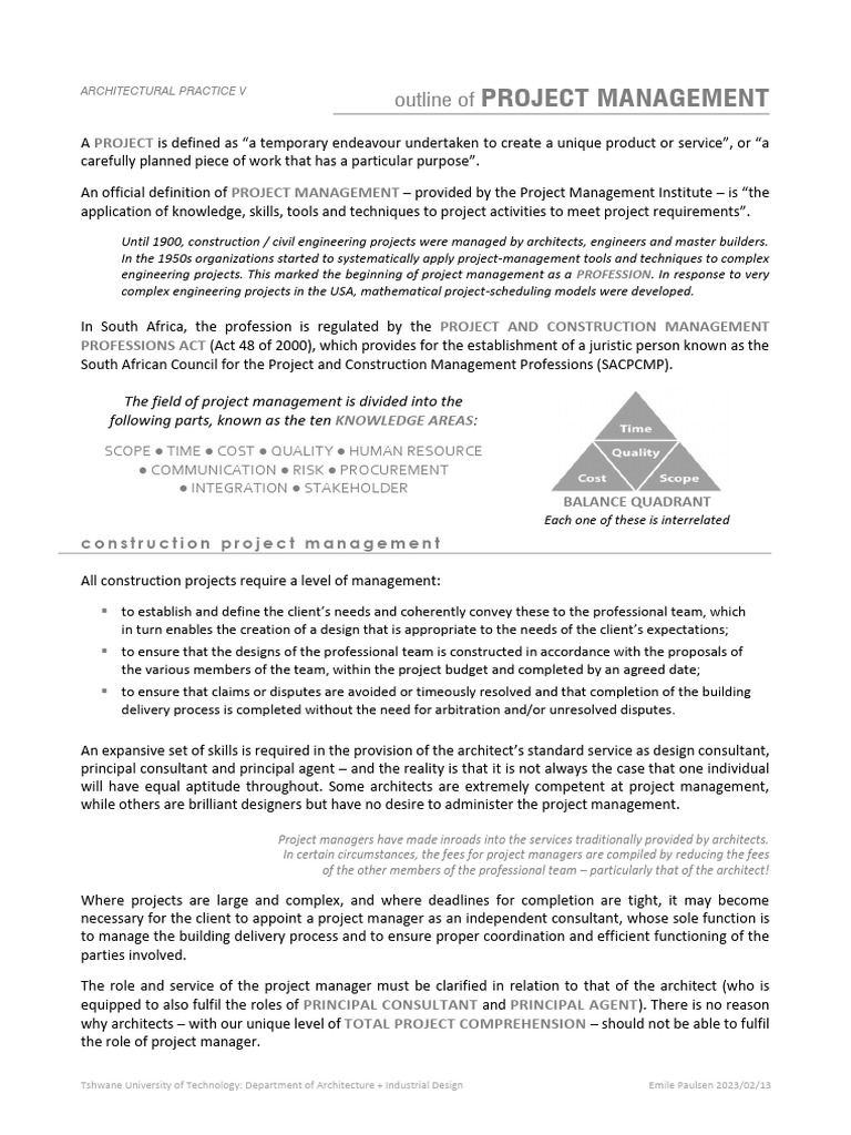 AP5 - 03 - Outline of Project Management | PDF | Project Management ...