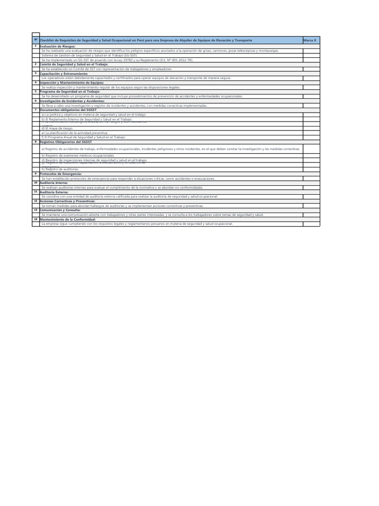 Check List SST | PDF | Seguridad y salud ocupacional | Auditoría