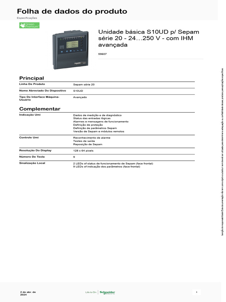 Schneider Electric - Relés-de-proteção-Sepam-Série-20 - 59607 | PDF ...