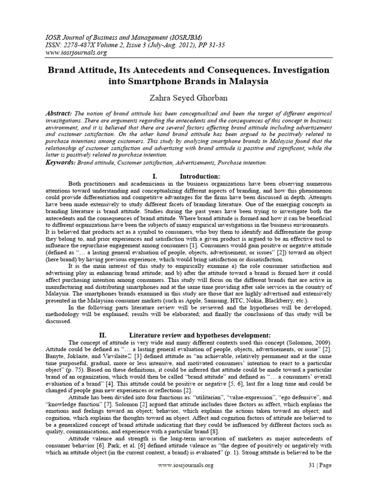 Measuring Attitude | PDF | Attitude (Psychology) | Brand