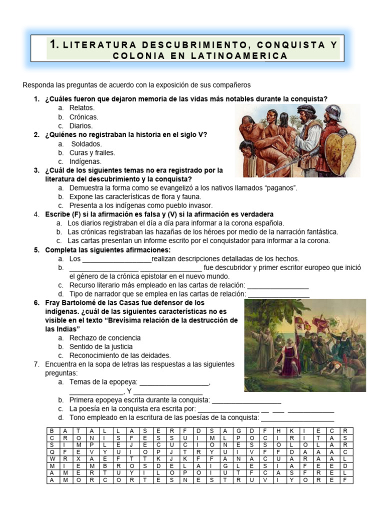 Literatura Descubrimiento y Conquista | PDF