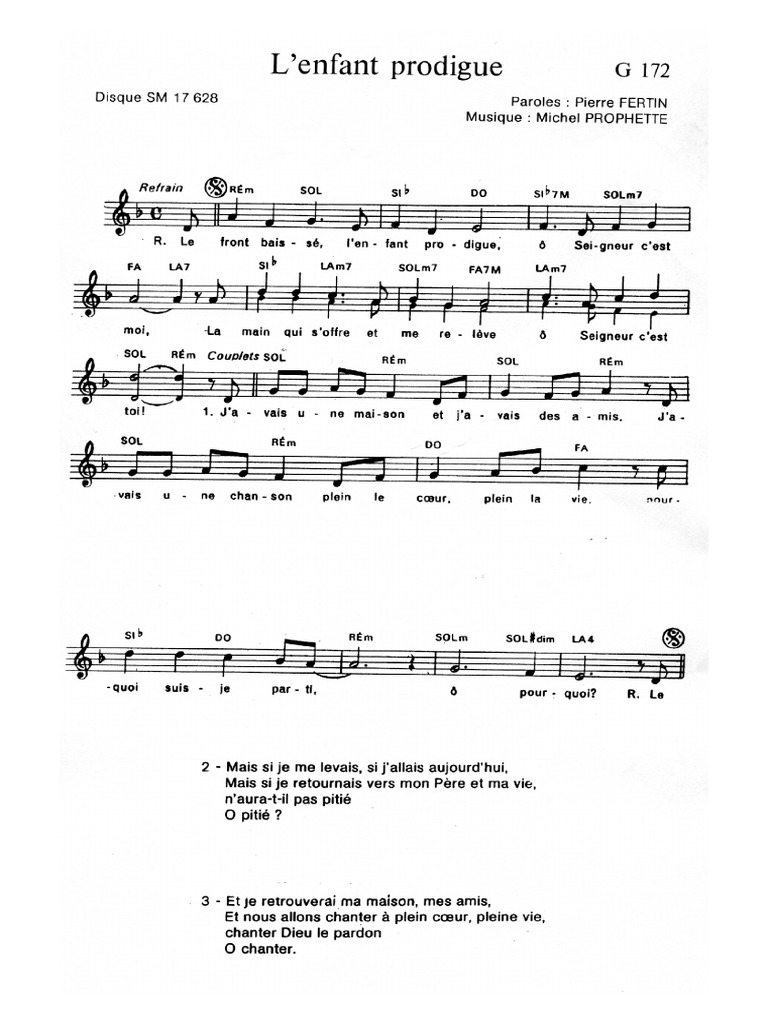L'Enfant-prodigue G 172 | PDF