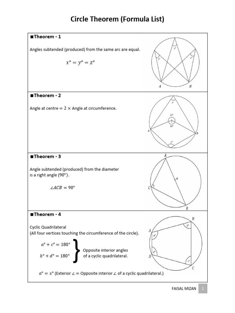 Formula_Maths-B | PDF | Circle | Perpendicular