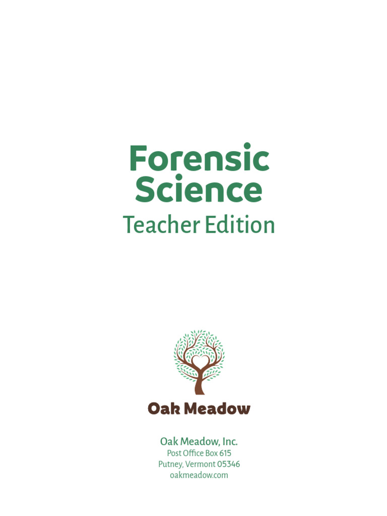 Forensic Science Teacher Edition Curriculum Sample HS | Download Free ...