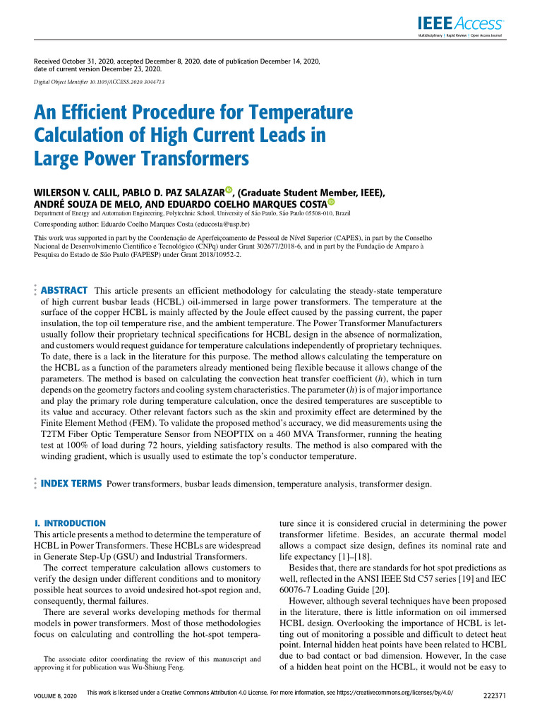 An Efficient Procedure for Temperature Calculation of High Current Leads in Large Power ...