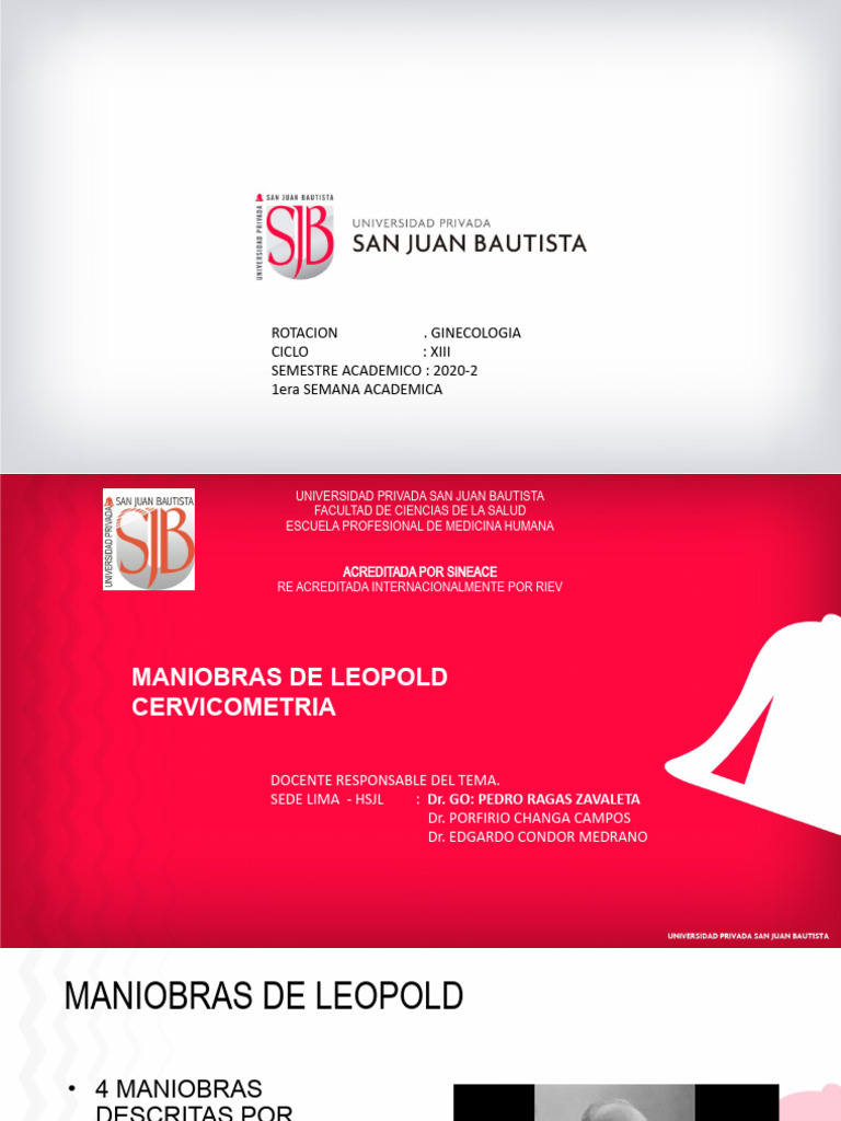 Maniobras de Leopold y Cervicometría en Ginecología | PDF | Salud ...