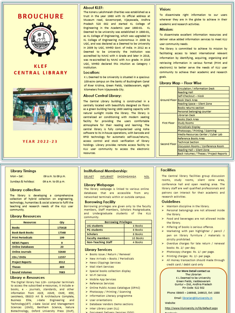 Library Brochure 2022-23 | PDF | Libraries | Books
