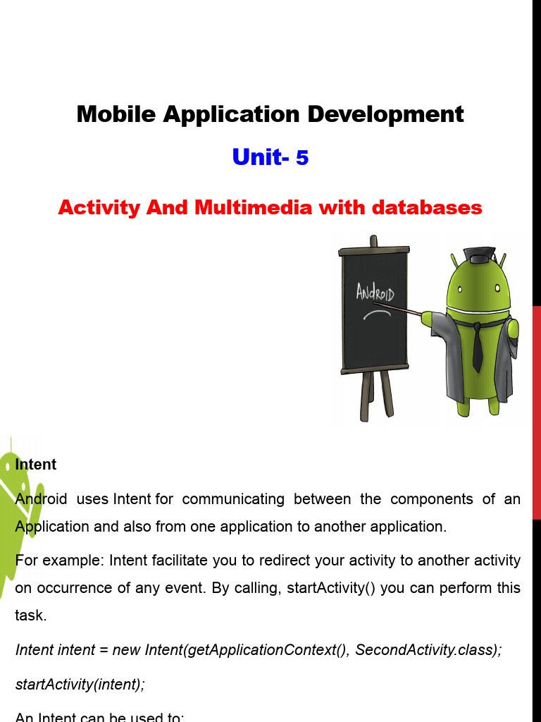 mad-unit-5 | PDF | Method (Computer Programming) | Bluetooth