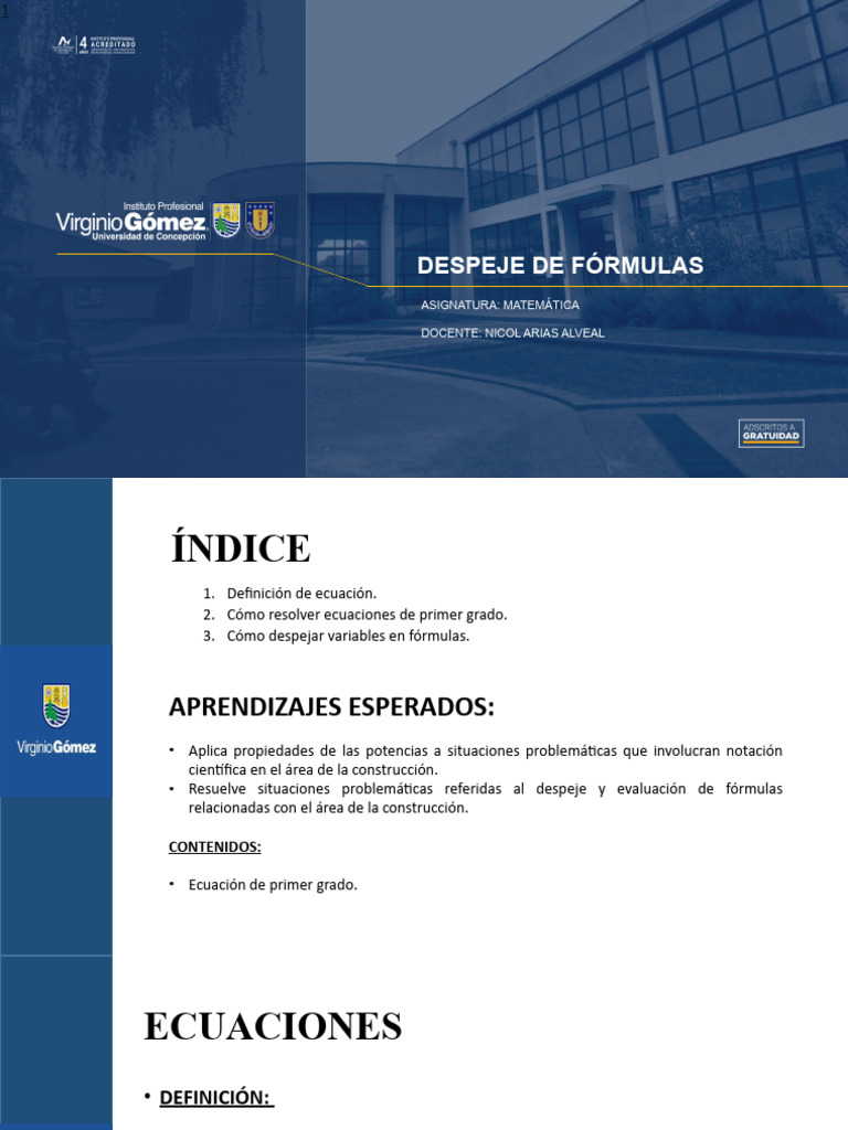 Despeje de Variables en Fórmulas | PDF | Ecuaciones | Fórmula