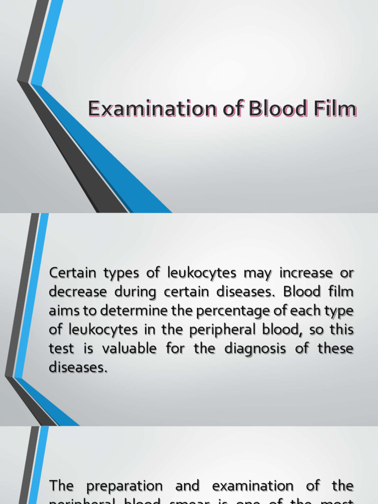 Blood Film Test: Preparation & Analysis | PDF | White Blood Cell ...