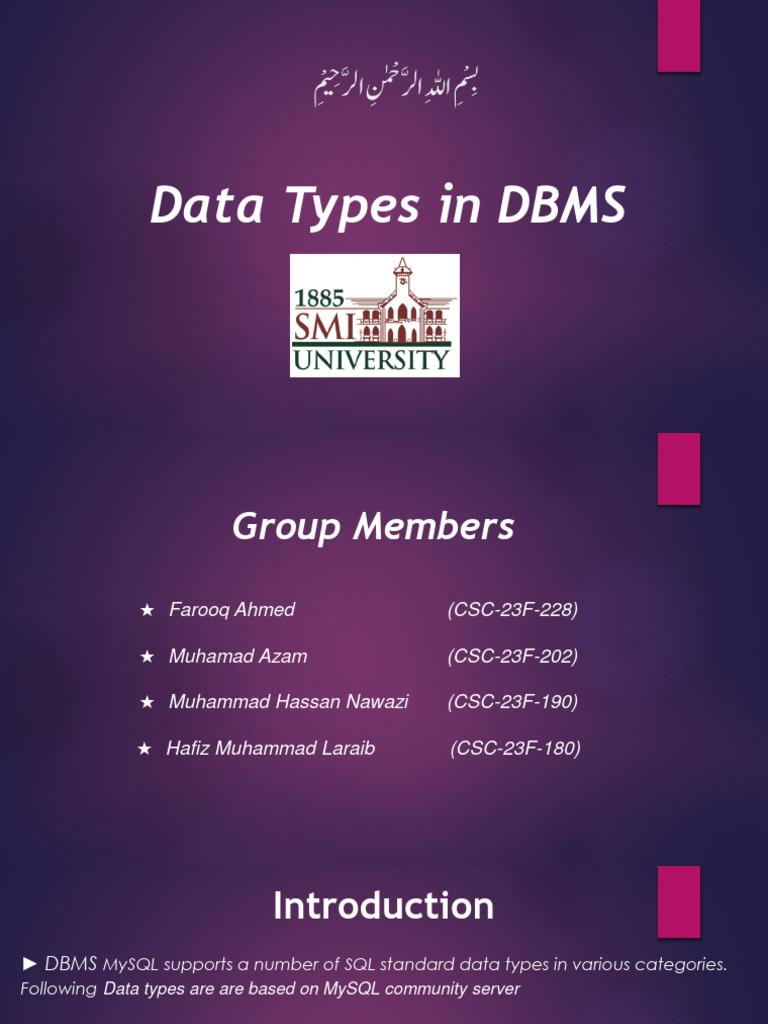 Data Types in DBMS | PDF | String (Computer Science) | Integer ... Data Types in DBMS | PDF | String (Computer Science) | Integer ...