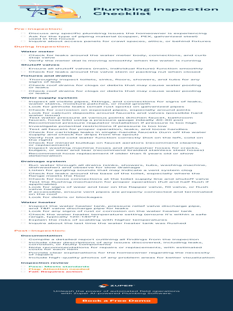 Plumping Checklist | Download Free PDF | Tap (Valve) | Plumbing