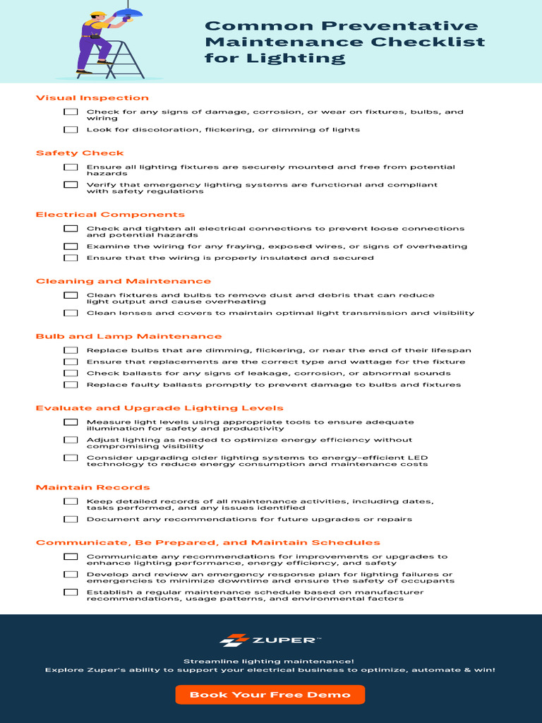 Common Preventative Maintenance Checklist For Lighting | Download Free ...