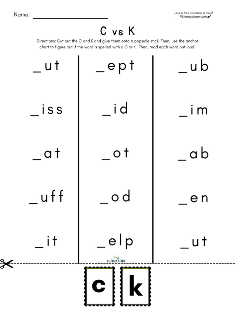 C Vs K Worksheet | PDF