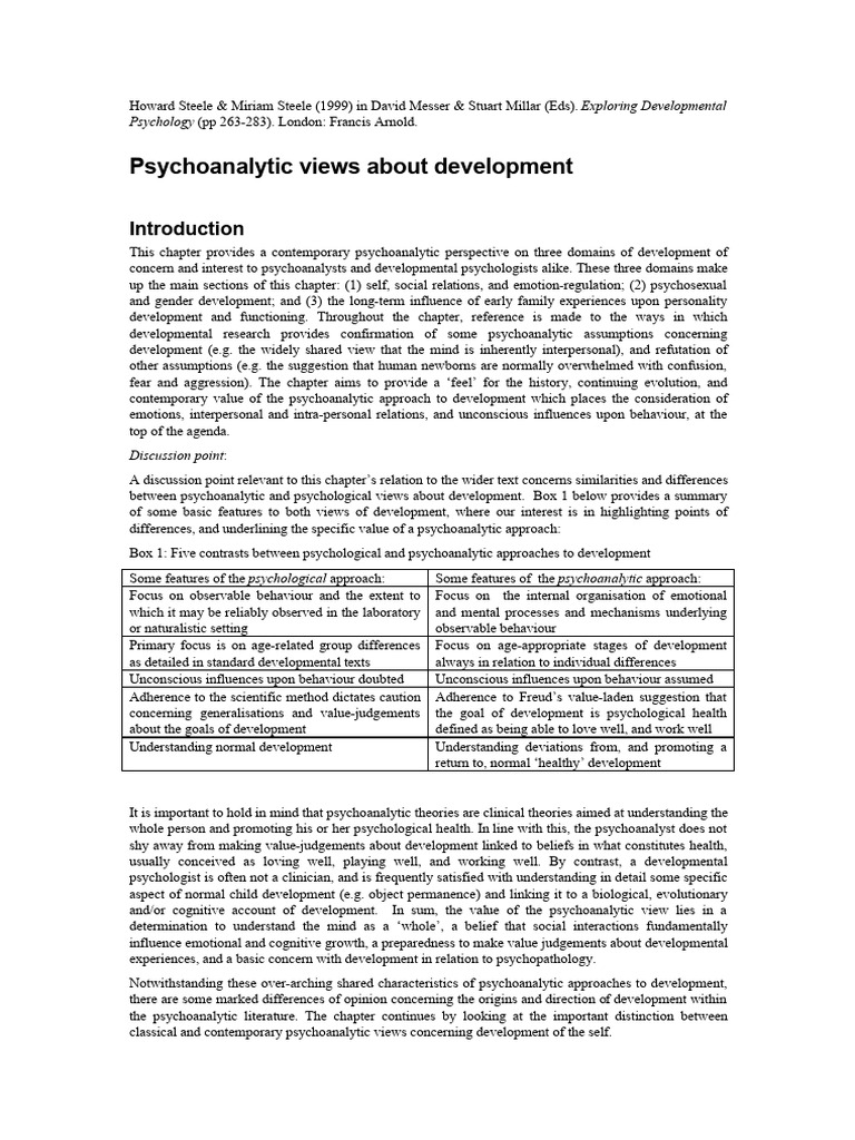 Psychoanalytic Views About Development | PDF | Psychoanalysis | Id