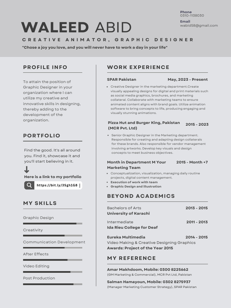 My Waleed (Resume) 2023 | PDF | Graphic Design | Graphics