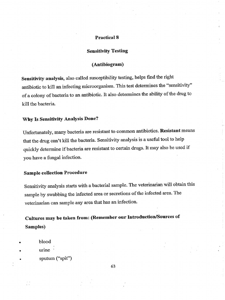 Sensitivity Testing (Antibiograms) | PDF