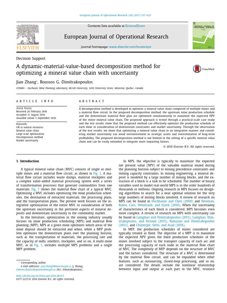 Dynamic Model Mineral Value Chain | PDF | Mathematical Optimization ...