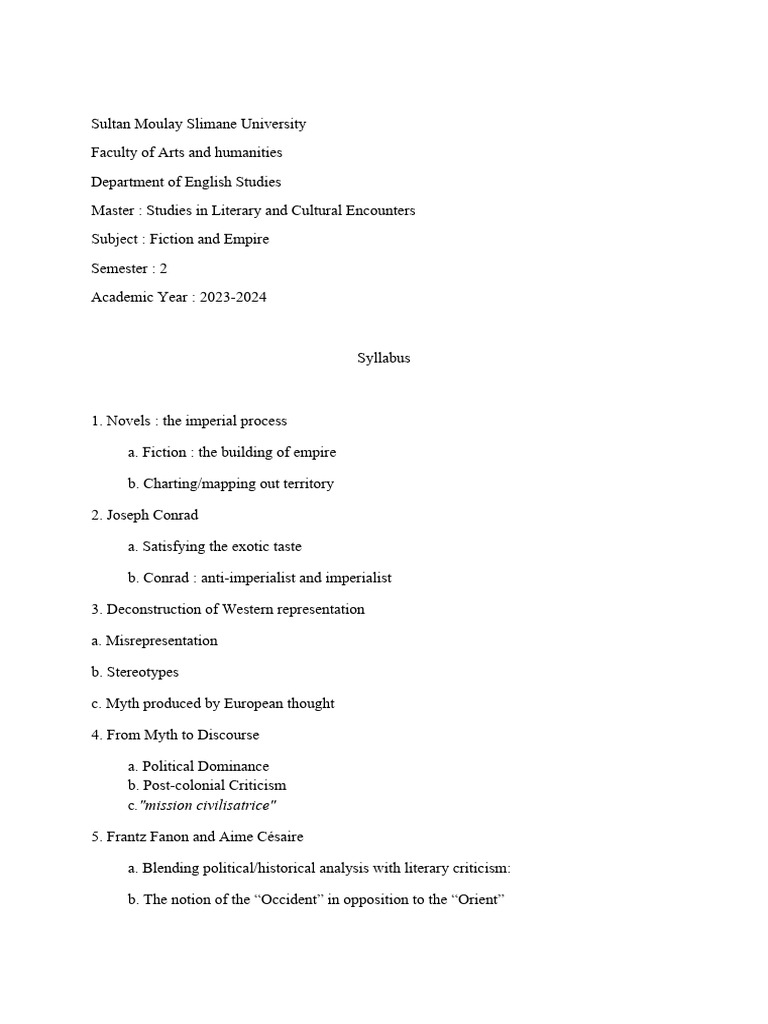 Fiction Empire Master SLCE S2 Rakii | PDF | Postcolonialism
