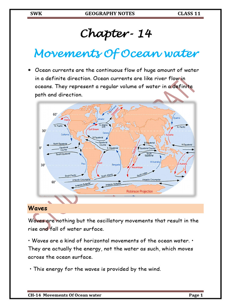 SWK BOOK 1 CH 14 Movements Of Ocean water | PDF | Tide | Apsis