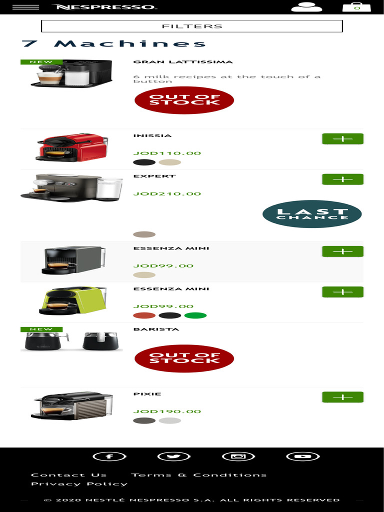 Coffee Machines Nespresso Jordan | PDF