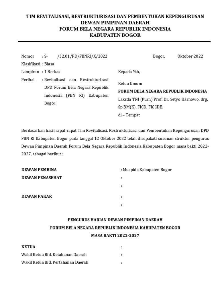 A Tim Formatur Pembentukan Kepengurusan Pdf