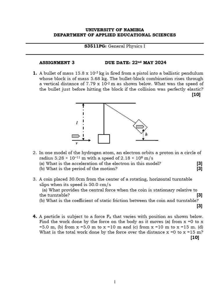 S3511PG - General Physics Assignment 3 | PDF | Force | Friction