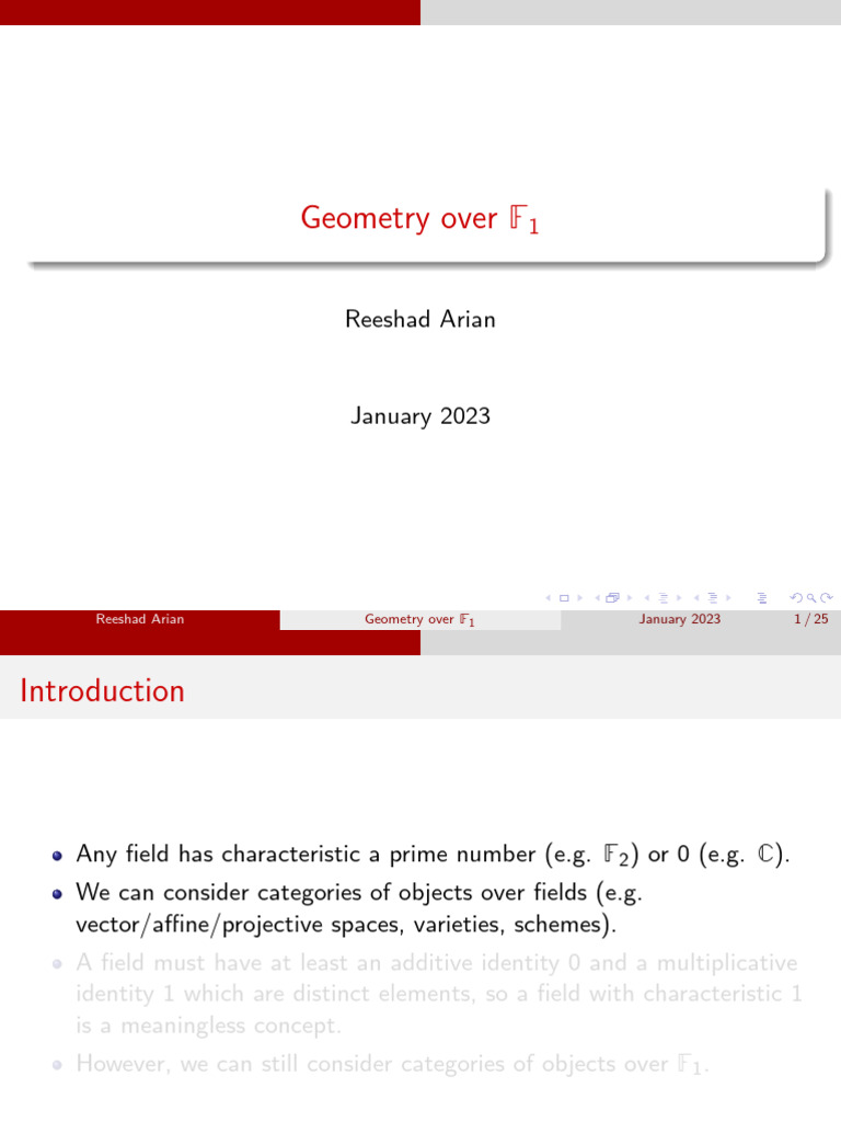 Geometry Over F1 | PDF | Ring (Mathematics) | Module (Mathematics)