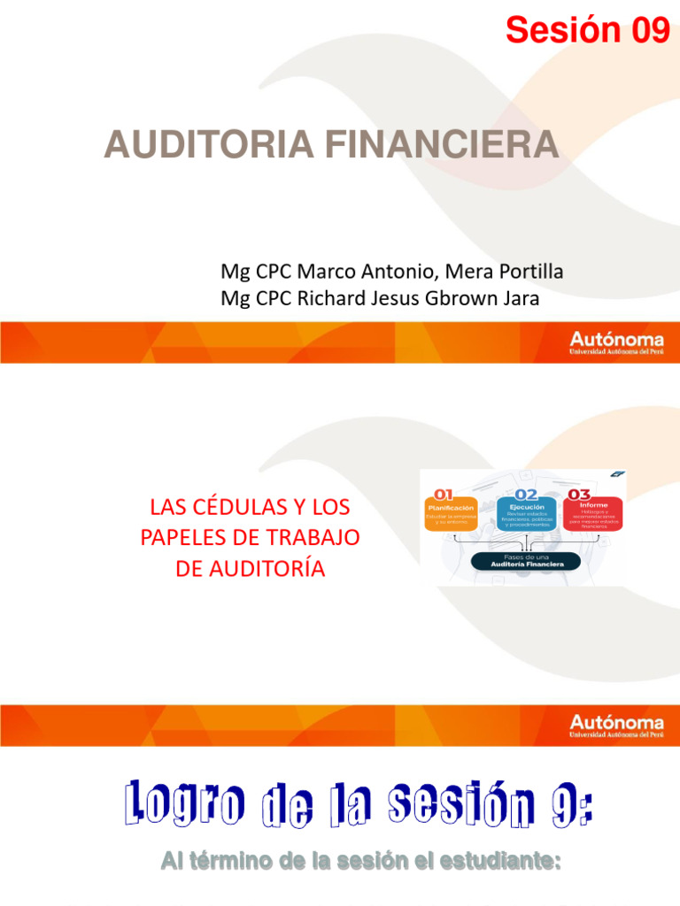 Semana 09 Las Cédulas y Los Papeles de Trabajo de Auditoría | PDF | Contralor | Auditoría