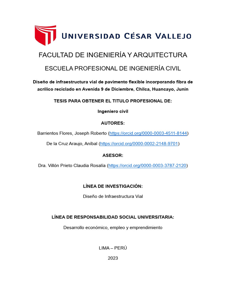 Tesis Pavimento Flexible Con Fibra de Acrilico - TESIS COMPLETA-1 | PDF ...