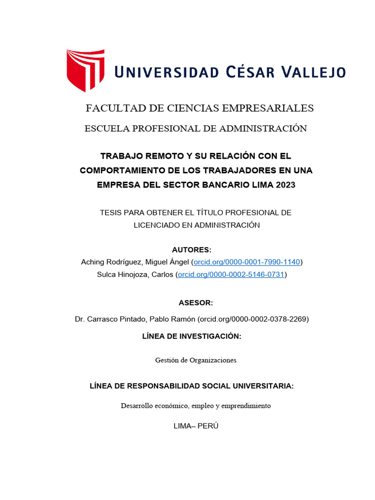 Tesis Final 12072023 | PDF | Business | Hipótesis