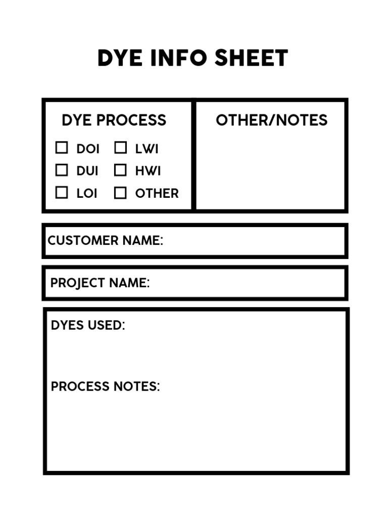 Dye Process Information Sheet | PDF