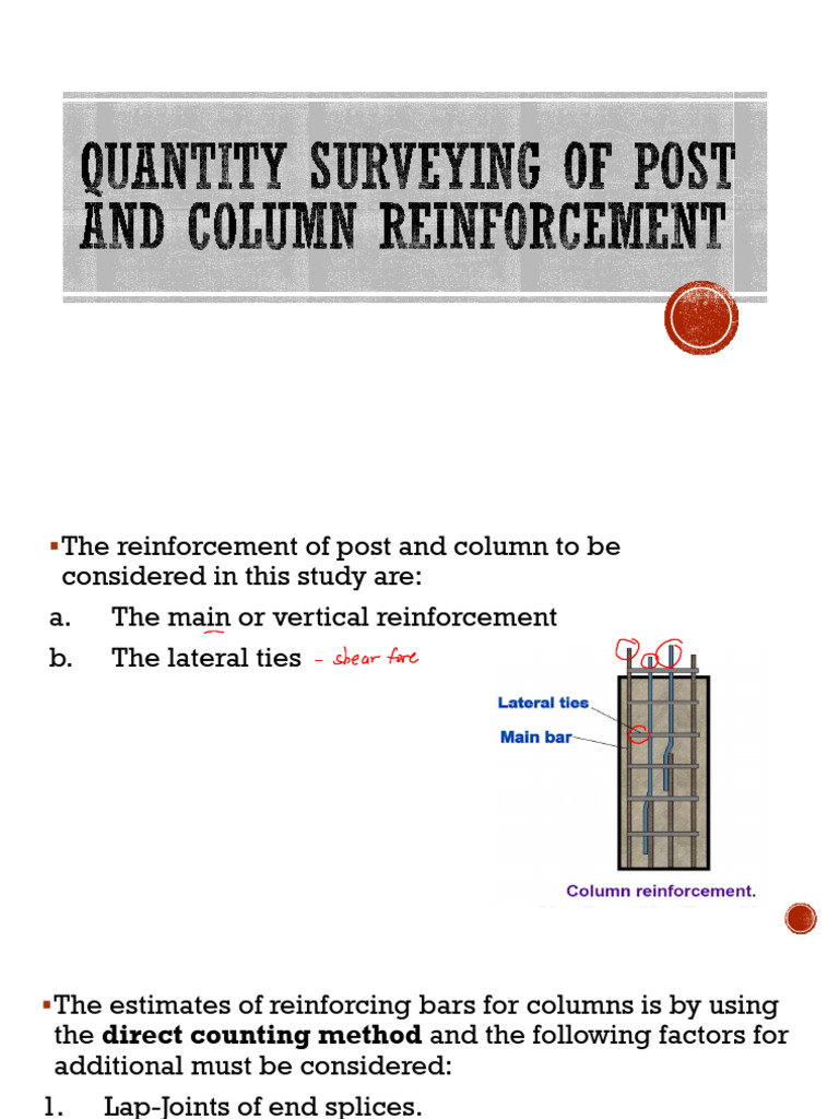 Quantity Surveying of METAL REINFORCEMENT | PDF | Beam (Structure) | Column