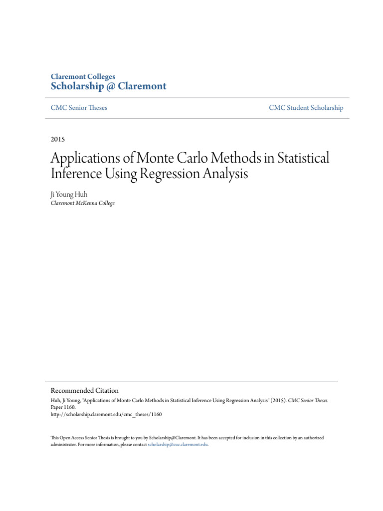 Monte Carlo Methods in Statistical Inference | PDF | Estimator | Bias Of An Estimator