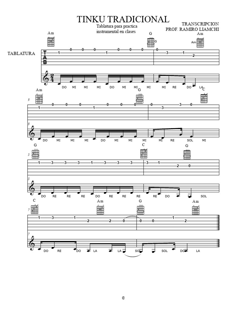 Tinku Tradicional - Guitarra | PDF