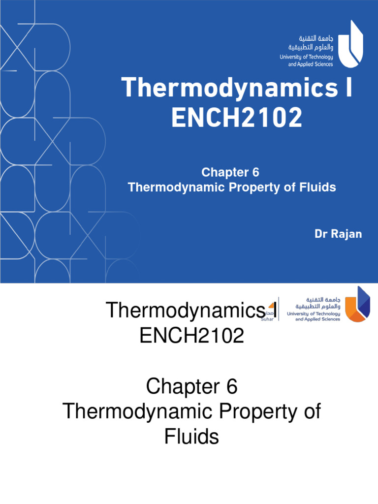 Chapter 6 Thermodynamic Property of Fluids UTAS | PDF | Phase (Matter) | Gibbs Free Energy