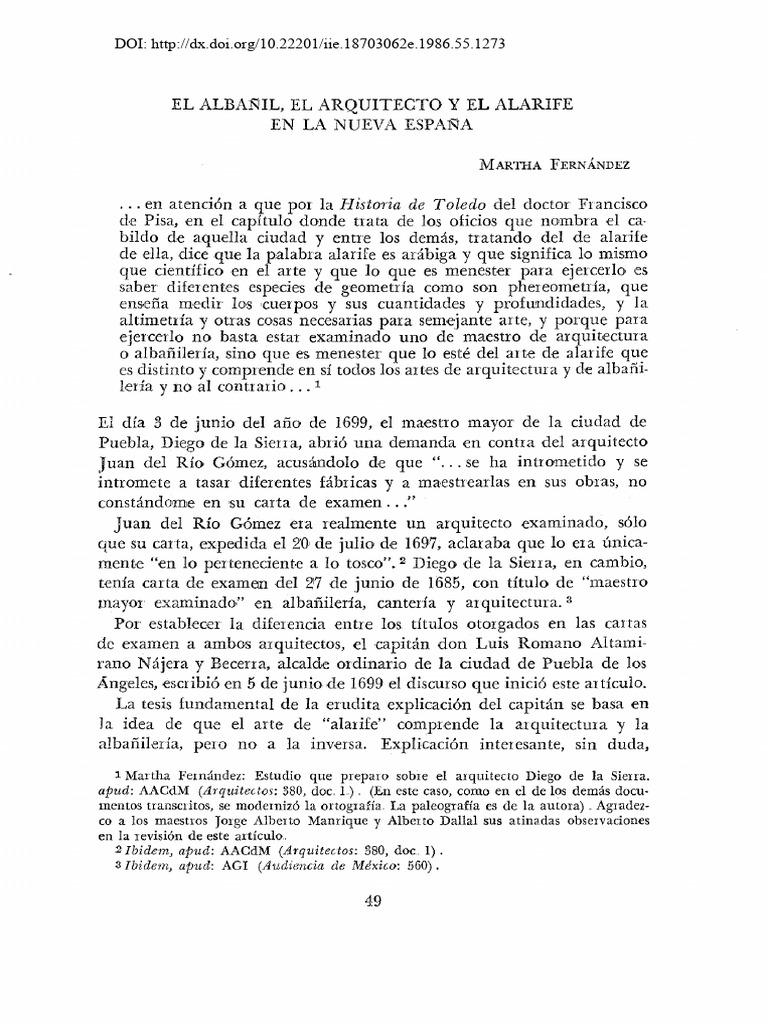 EL ALBAÑIL, EL ARQUITECTO Y EL ALARIFE en Nueva España | PDF ...