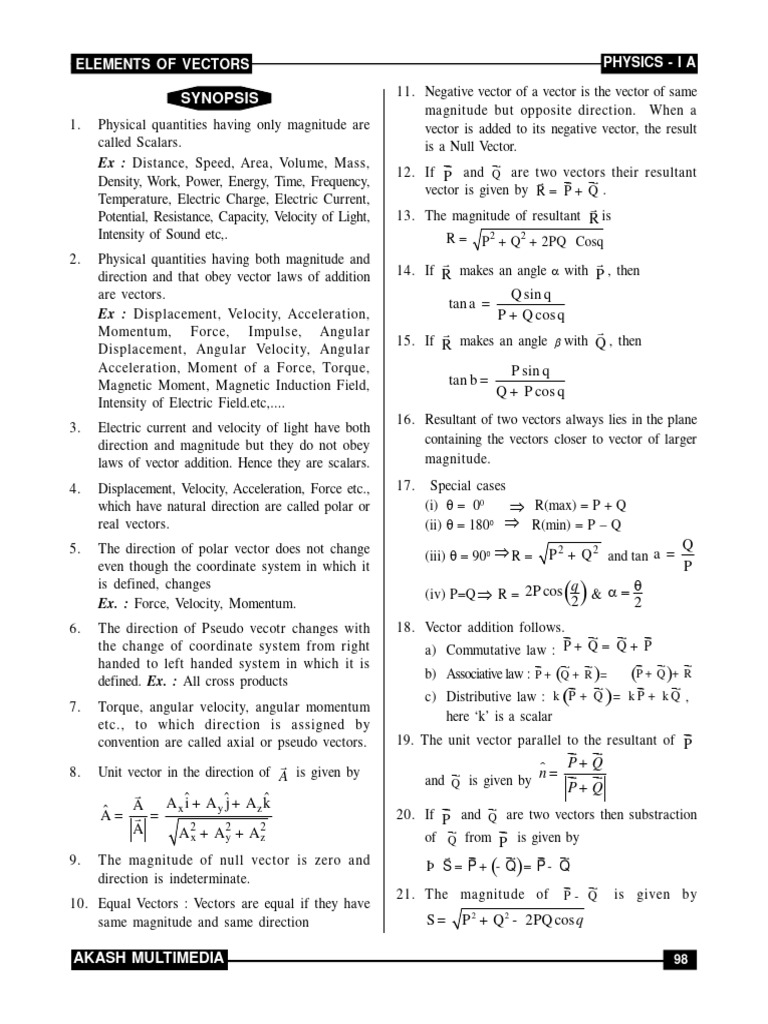 3a. VECTORS (NEON) (98-123) | PDF | Euclidean Vector | Velocity