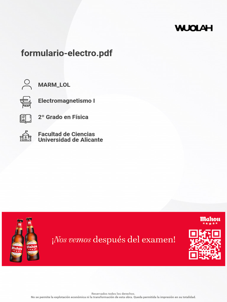 Wuolah Free Formulario Electro | PDF | Dieléctrico | Ingenieria Eléctrica