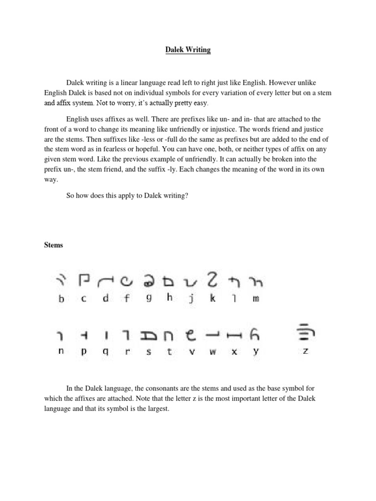 Dalek Writing | PDF | Word | English Language