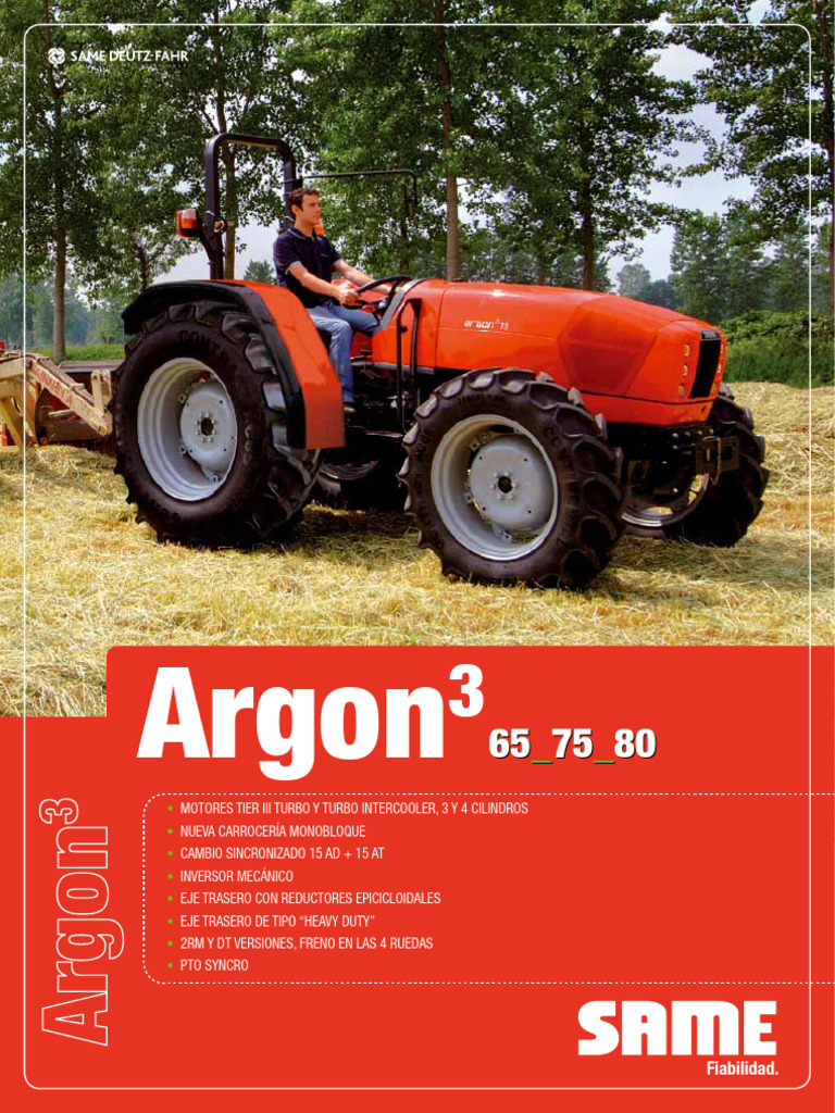 Ficha Tecnica Tractor Argon 75 | PDF | Turbocompresor | Tecnología de vehículos