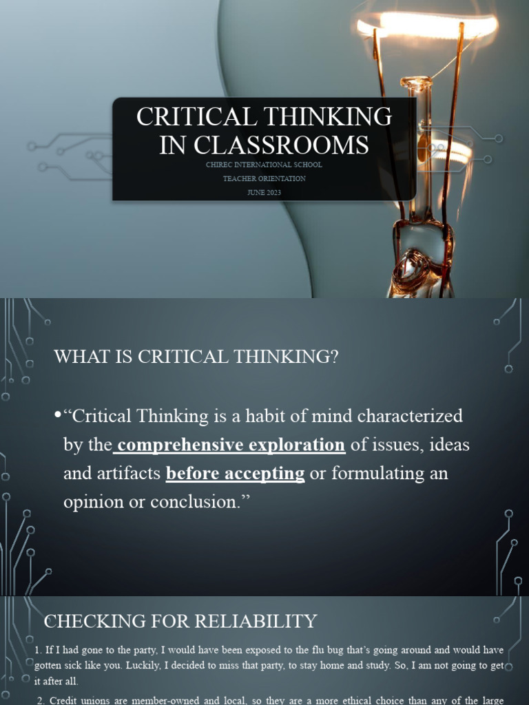 Critical thinking for analysis and evaluation | PDF | Critical Thinking ...