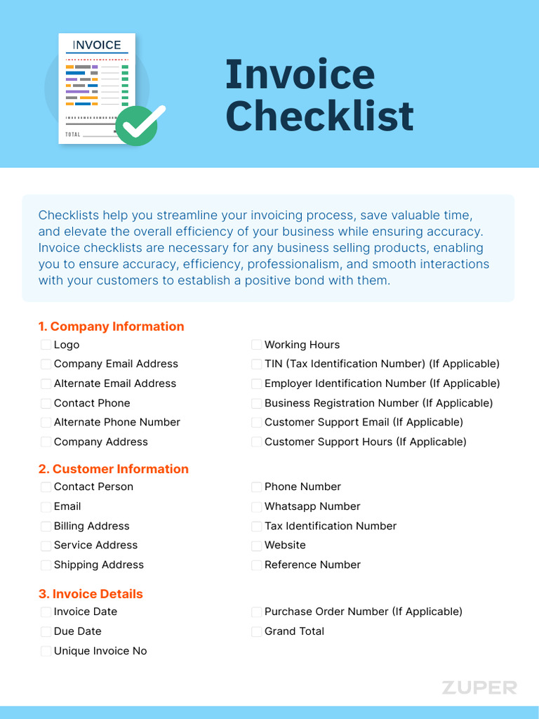 Invoice Checklist | PDF | Invoice | Payments