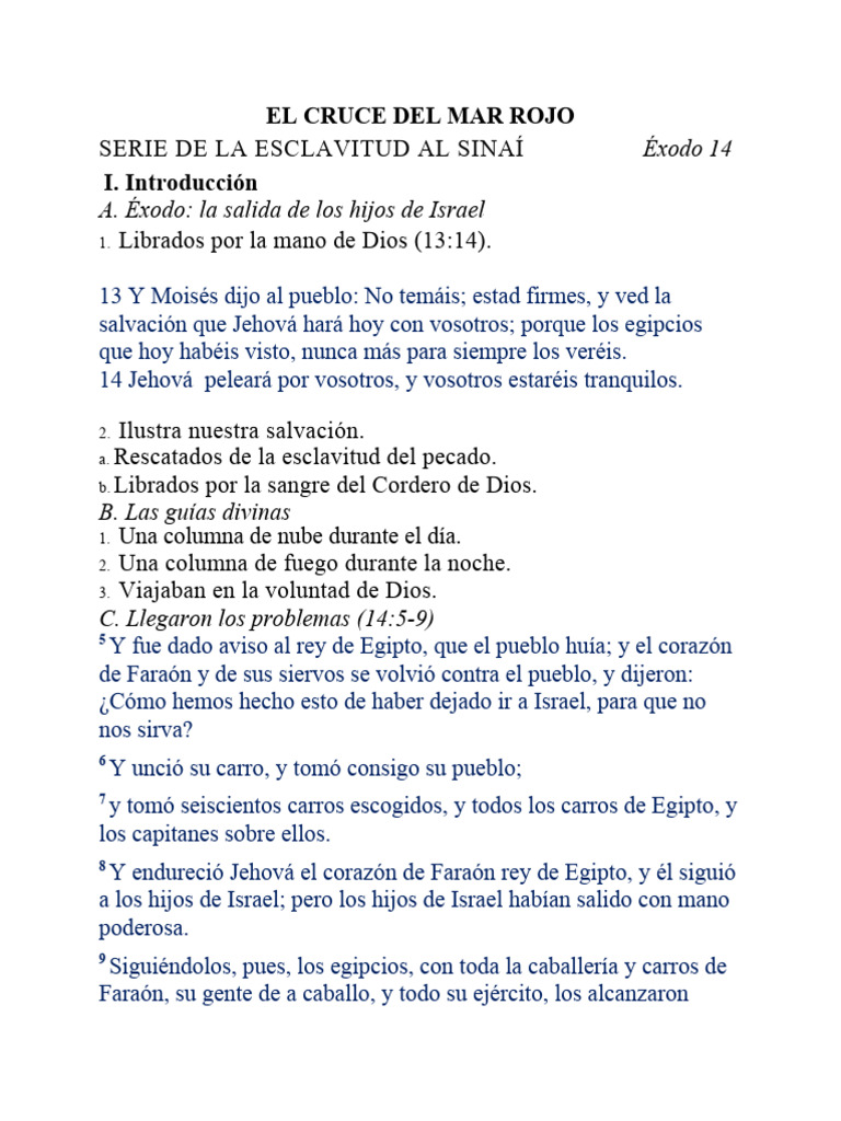 El Cruce Del Mar Rojo | Descargar gratis PDF | Libro del éxodo | Moisés