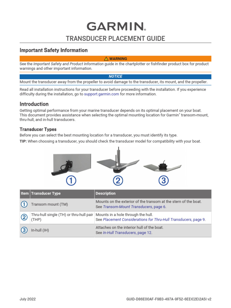 Transducer Placement Guide EN-US | Download Free PDF | Sonar ...