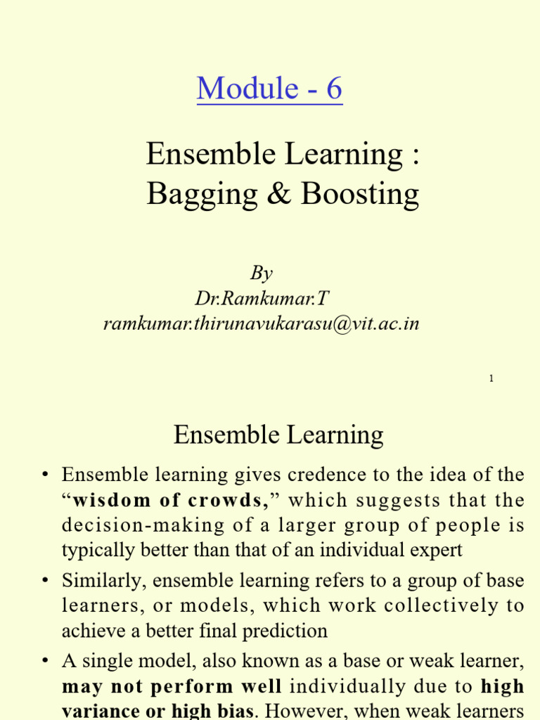 16-Ensemble Learning - Cont... - 12-04-2024 | PDF | Theoretical Computer Science | Computational ...